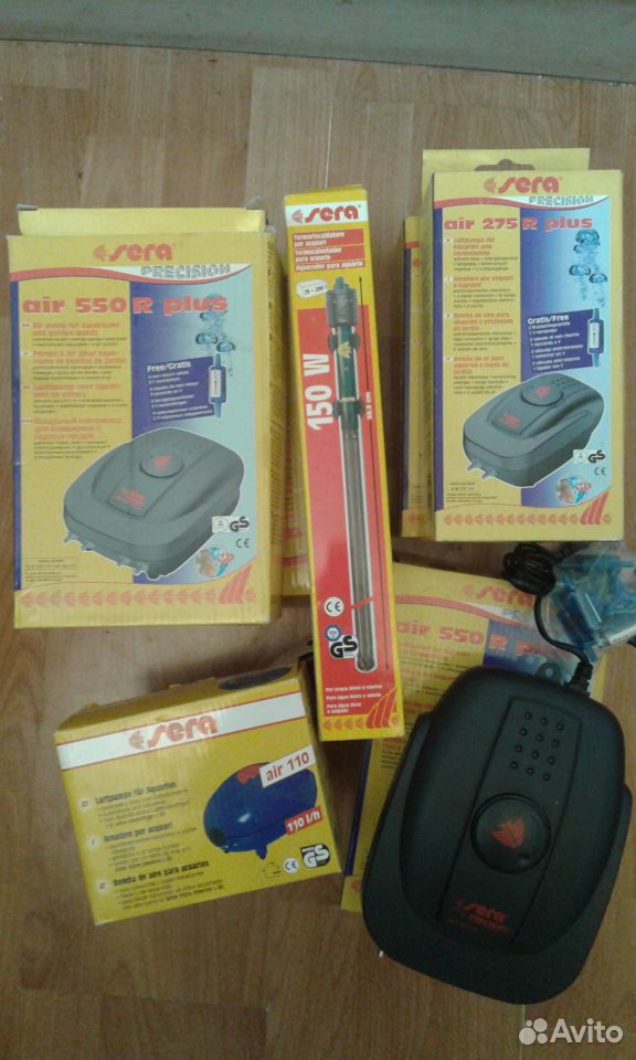 Компрессоры Sera, Tetra,сифоны,обогреватели и др